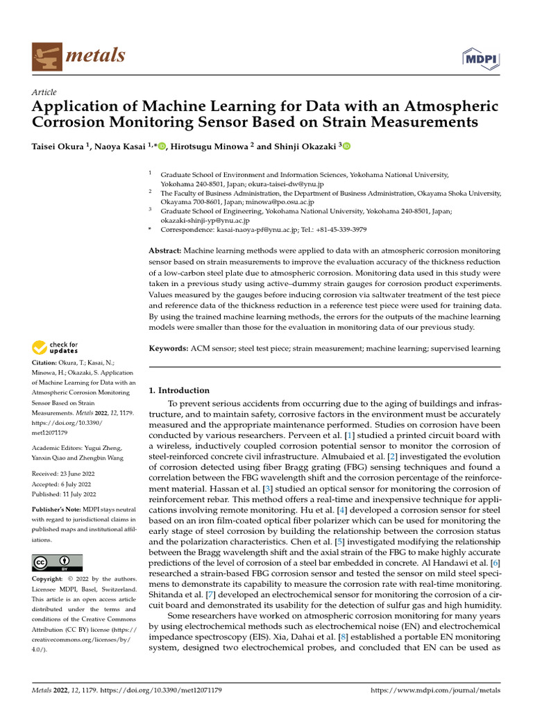 metals-12-01179-v2 | PDF | Bending | Corrosion