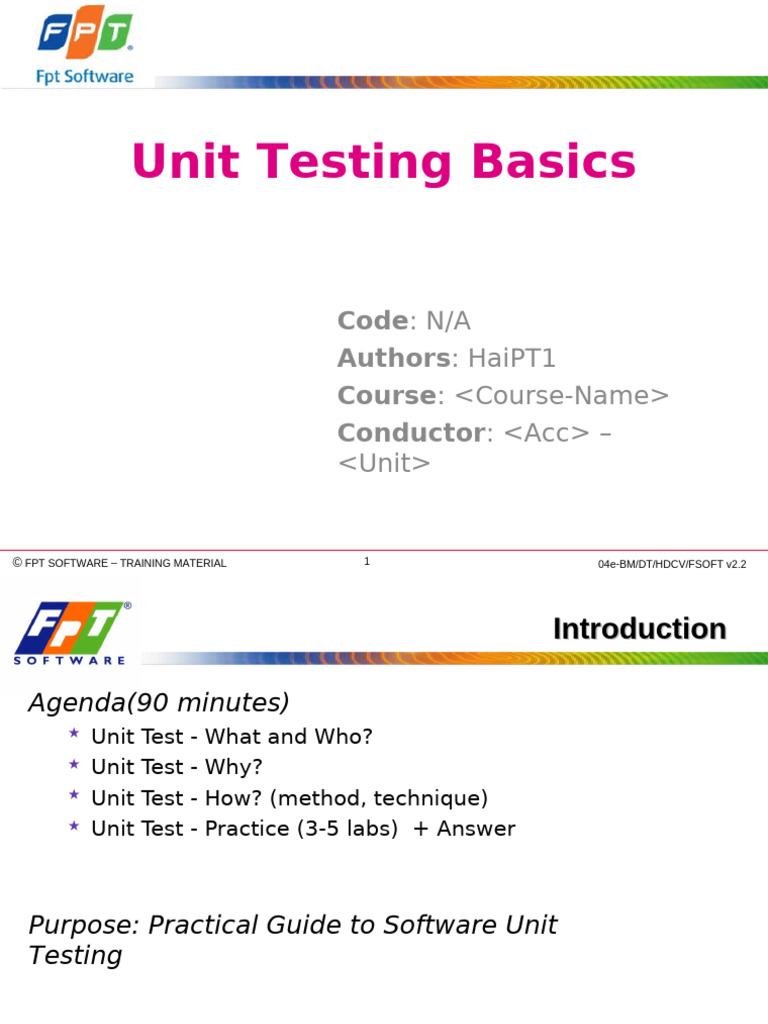 Lesson 3.1 - Unit Testing Basics | PDF | Unit Testing | Software Bug