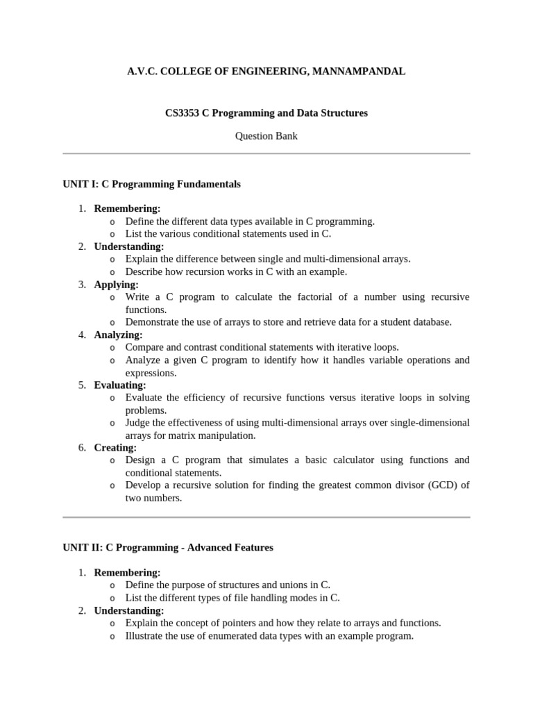 CPDS Question bank | PDF | C (Programming Language) | Pointer (Computer ... CPDS Question bank | PDF | C (Programming Language) | Pointer (Computer ...