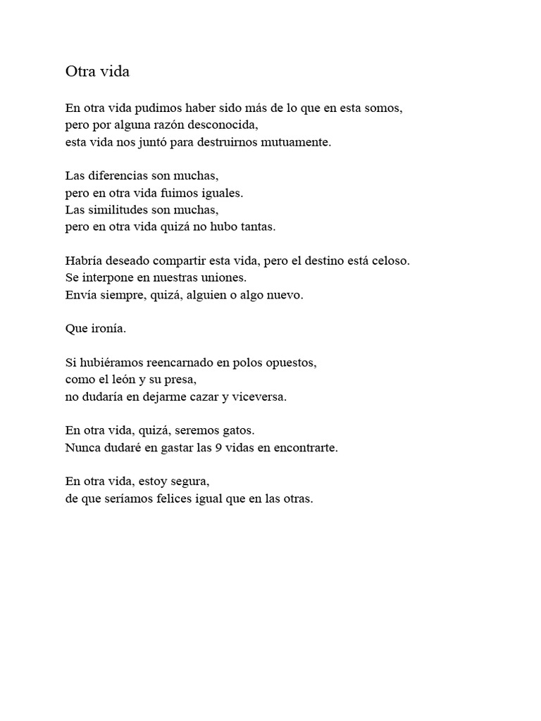 Poema sobre amores y promesas | PDF