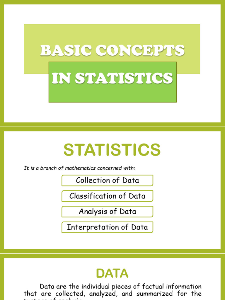 L5 Basic Concepts in Statistics | PDF | Sampling (Statistics) | Statistics