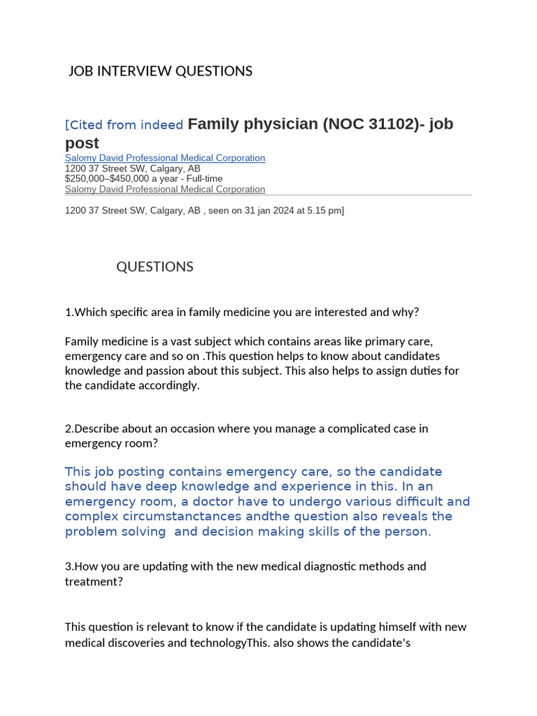 Job Interview Questions | PDF