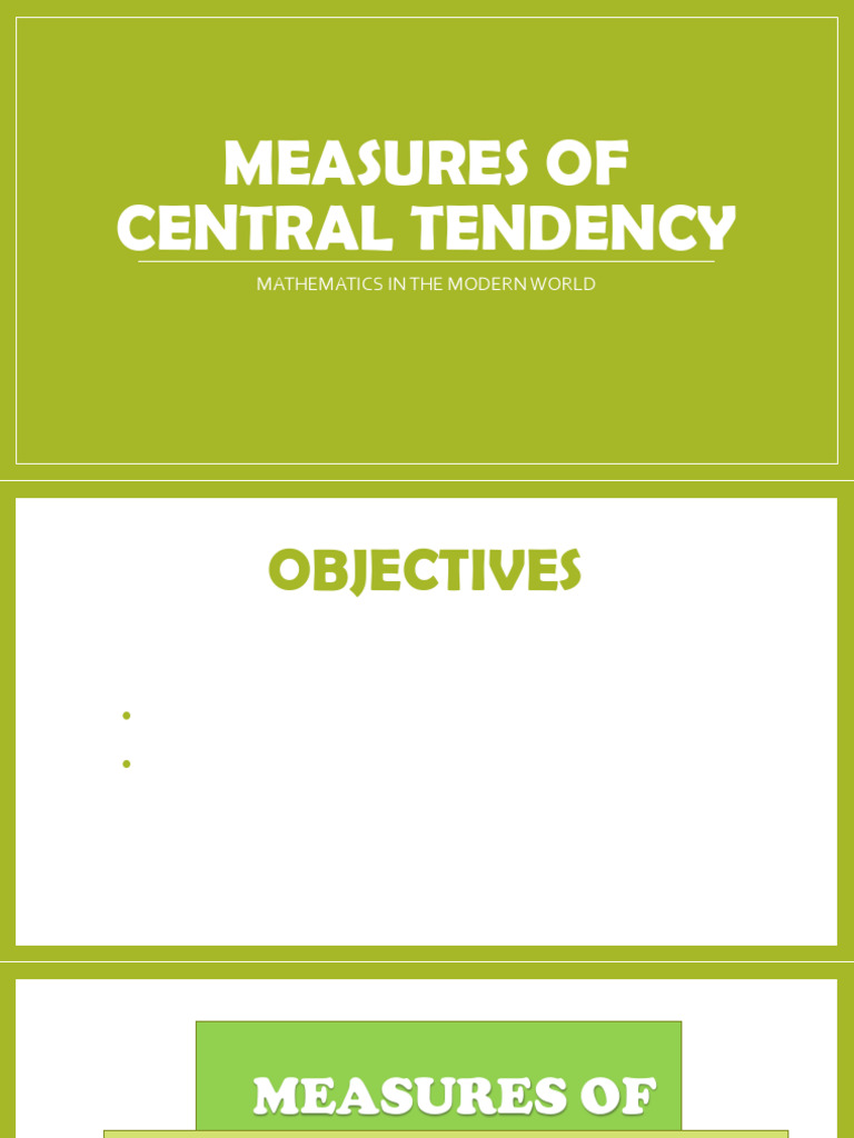 Understanding Measures of Central Tendency | PDF | Arithmetic Mean | Mean