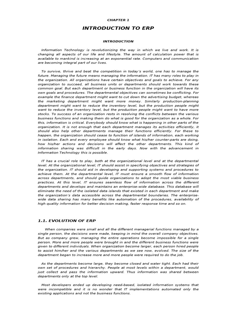 ERP Notes | PDF | Enterprise Resource Planning | Databases