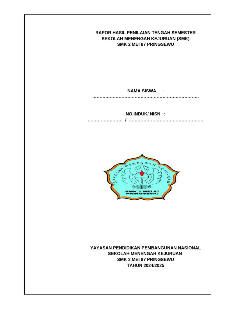 Format Raport Pts 2024 Ganjil | PDF