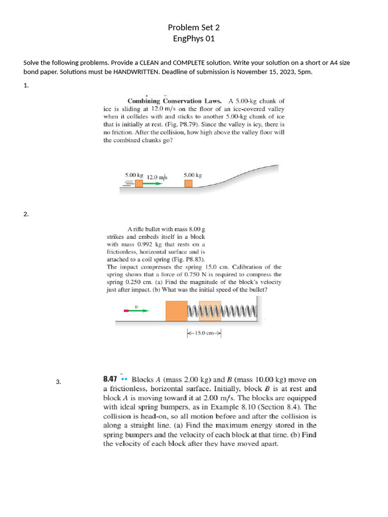 Problem Set 3 Momentum Impulse | PDF