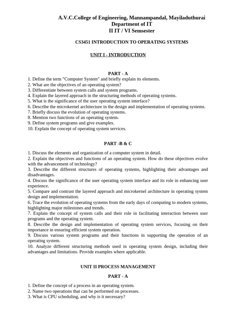 2 Mark Question With Answers | PDF | Operating System | Computer Data Storage
