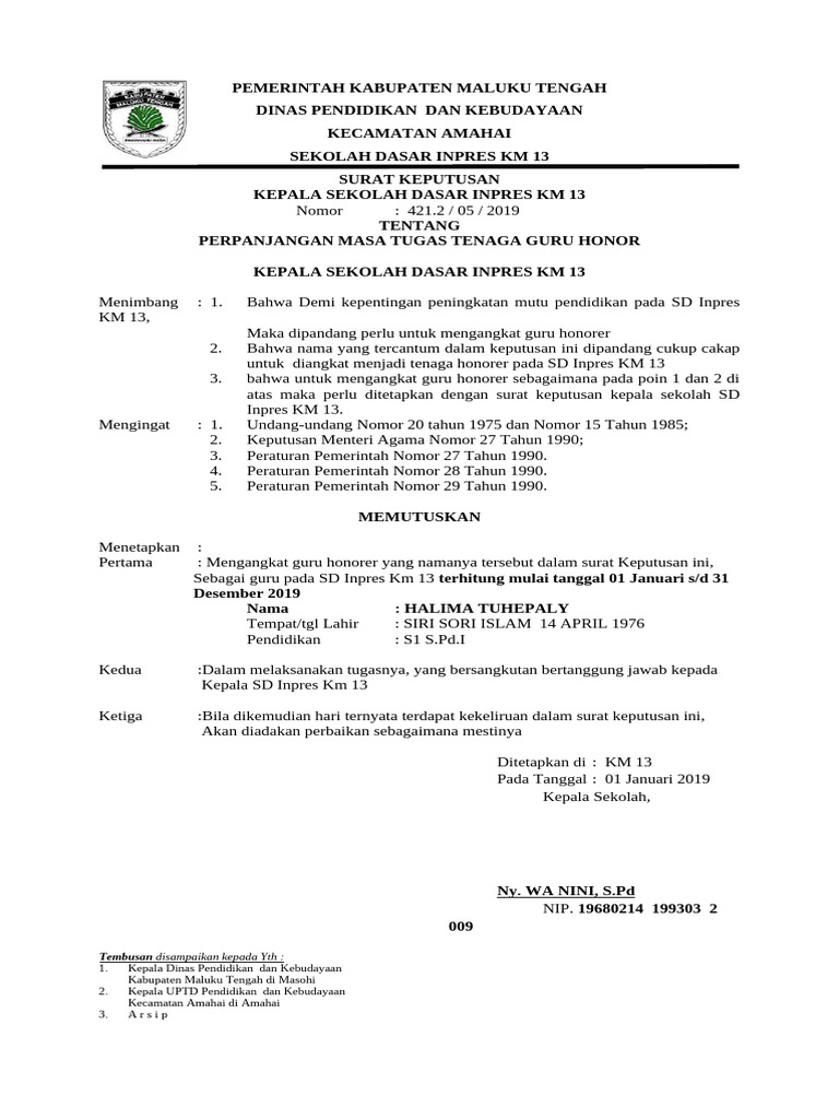 Daftar SK Yang Baru | PDF