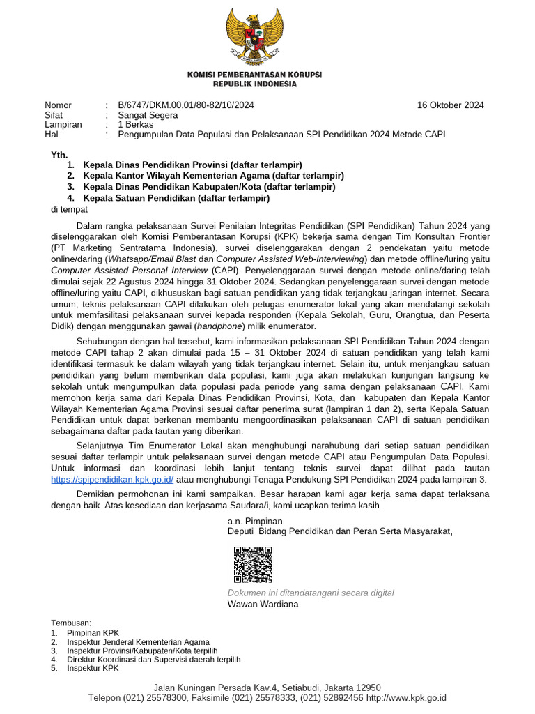 Surat CAPI Sumatera Utara | PDF