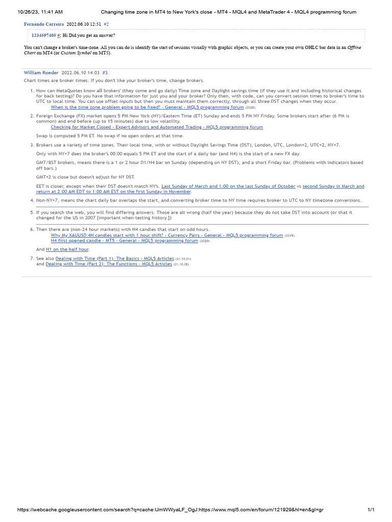 Changing time zone in MT4 to New York's close - MT4 - MQL4 and MetaTrader 4 - MQL4 programming ...