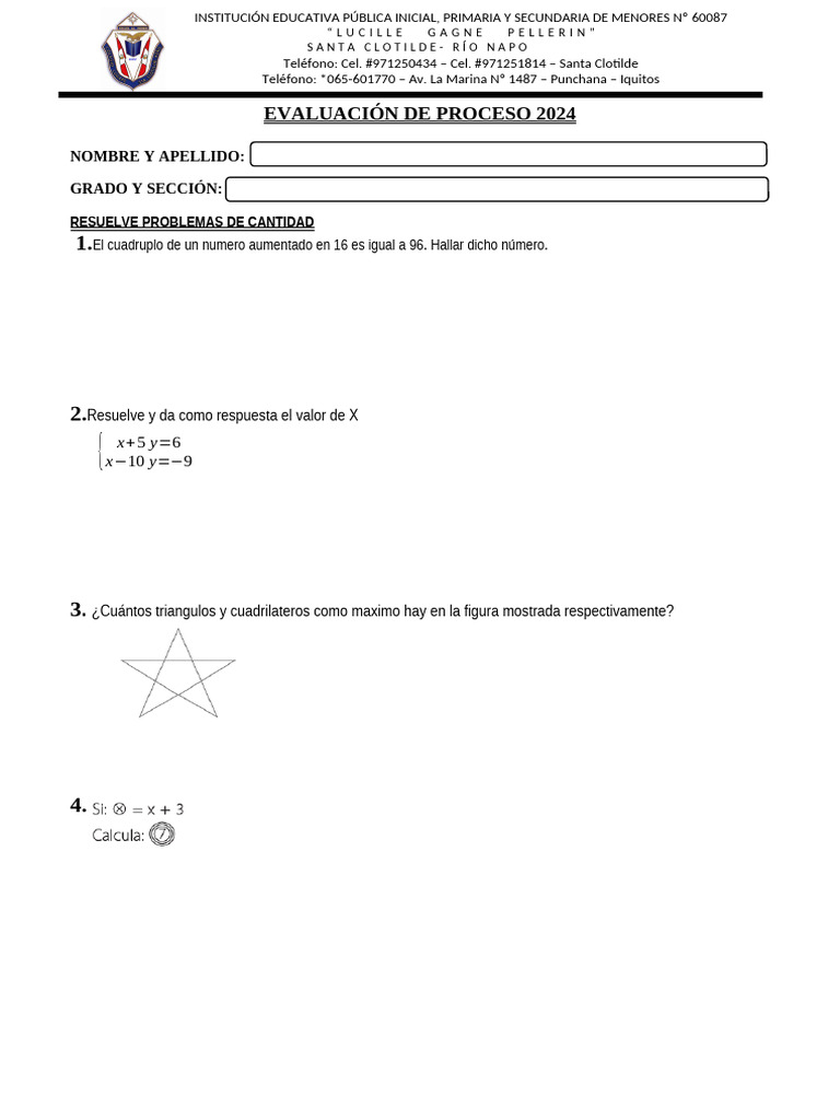 EVALUACION_DIAGNOSTICA 2_CUARTO | PDF