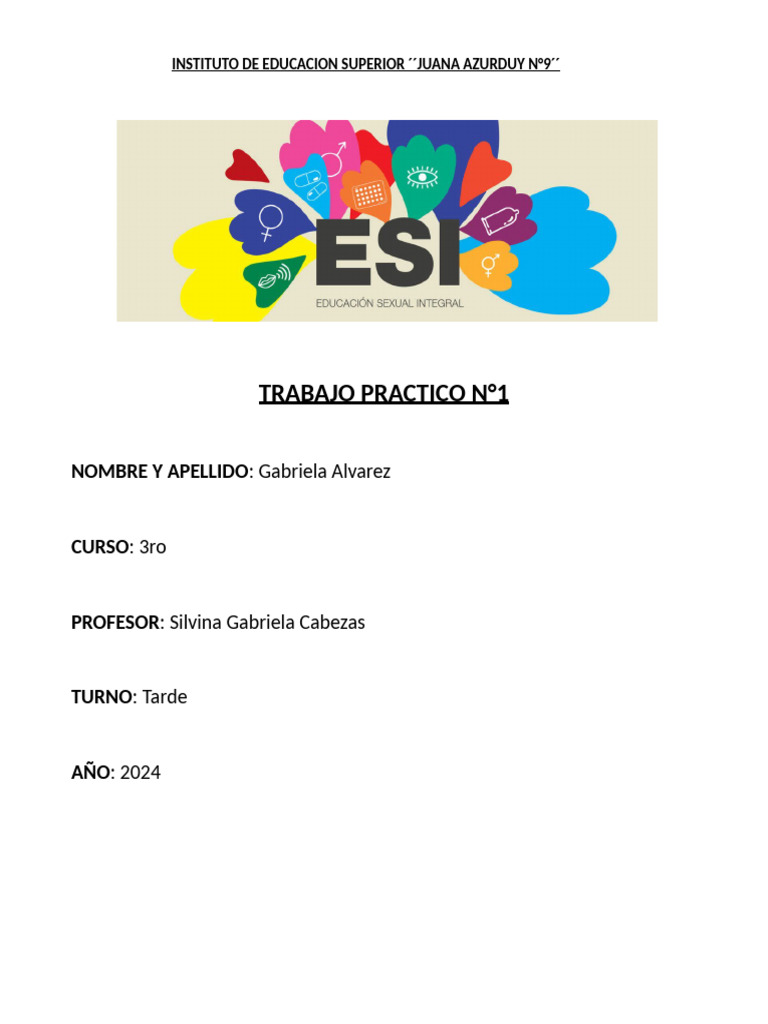 Análisis de ESI en Educación Integral | PDF | Hombre | Educación sexual