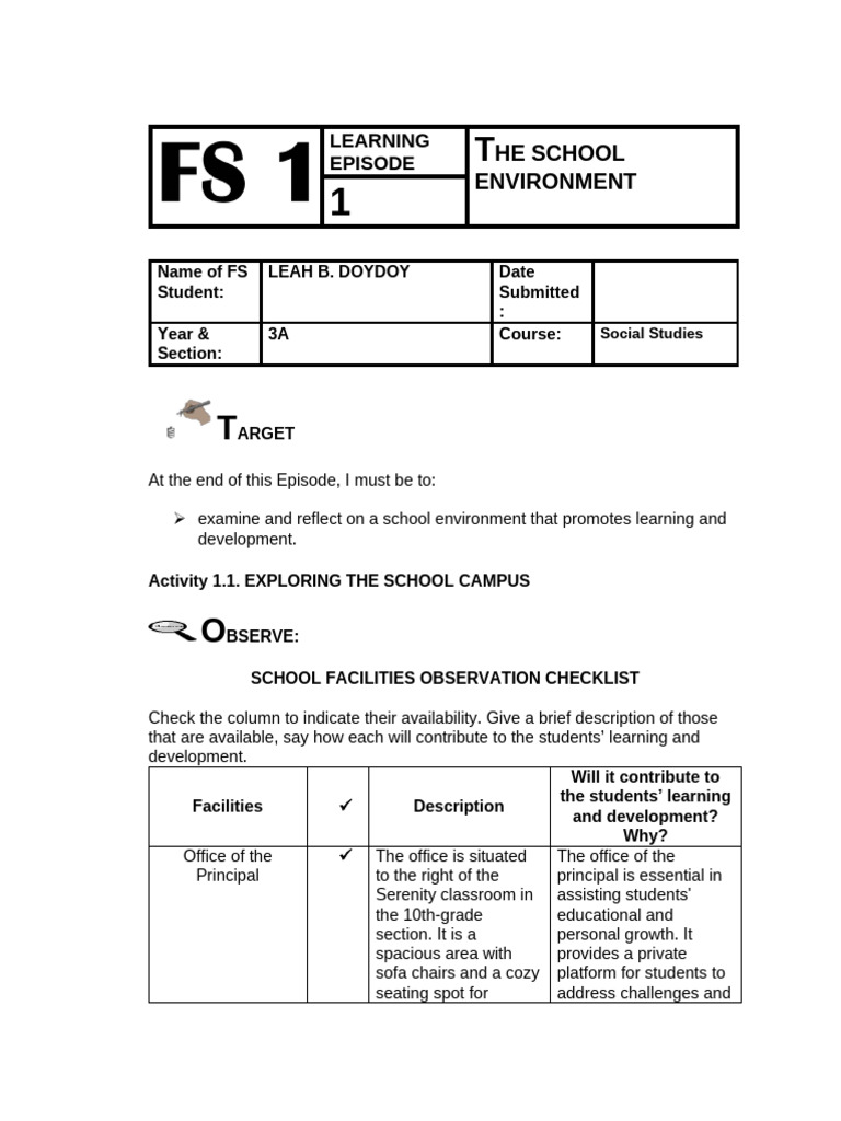 Episode-1_FS1 | PDF | Learning | Classroom