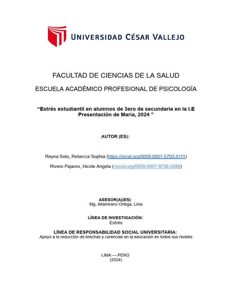 INVESTIGACION SOBRE EL ESTRES | PDF | Estrés (biología) | Ansiedad