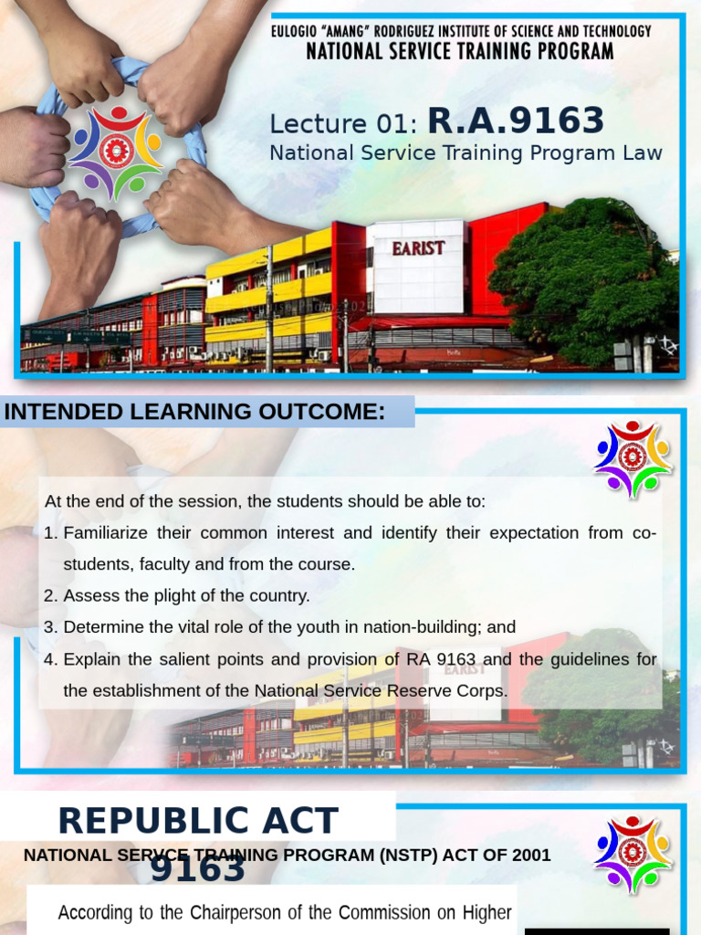 NSTP1 Lec1 RA9163 NSTP LAw | PDF