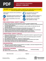 Bench Shears Safety Operating Procedures | PDF | Scissors | Personal ...