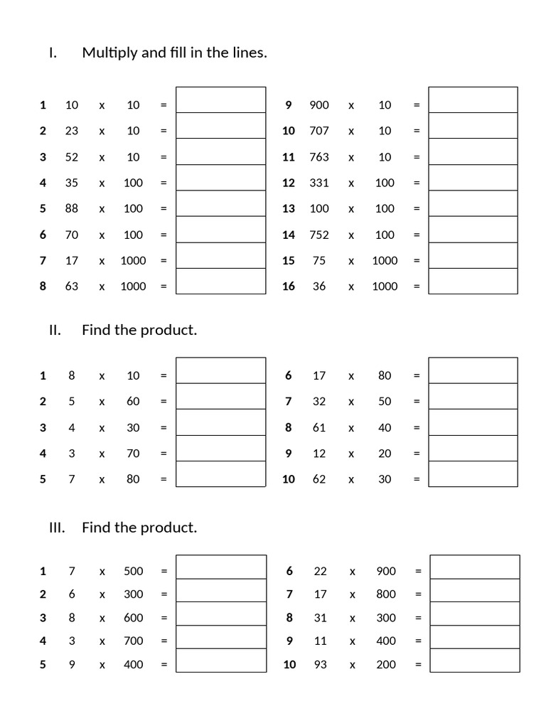 Class 3 Maths Test 3 | PDF