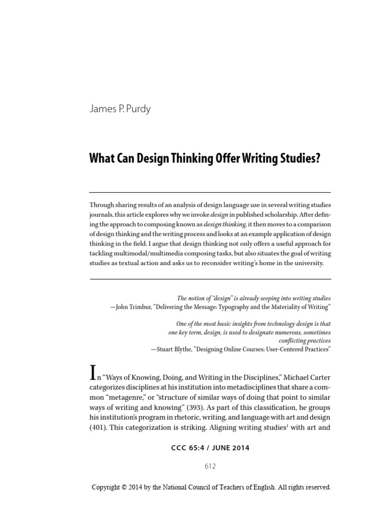 Purdy Design Thinking | PDF | Design | Thought