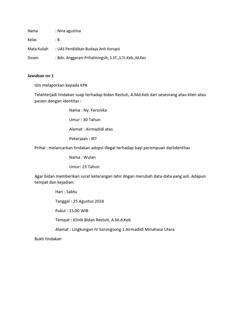 Uas Pbak - Nina Agustina | PDF