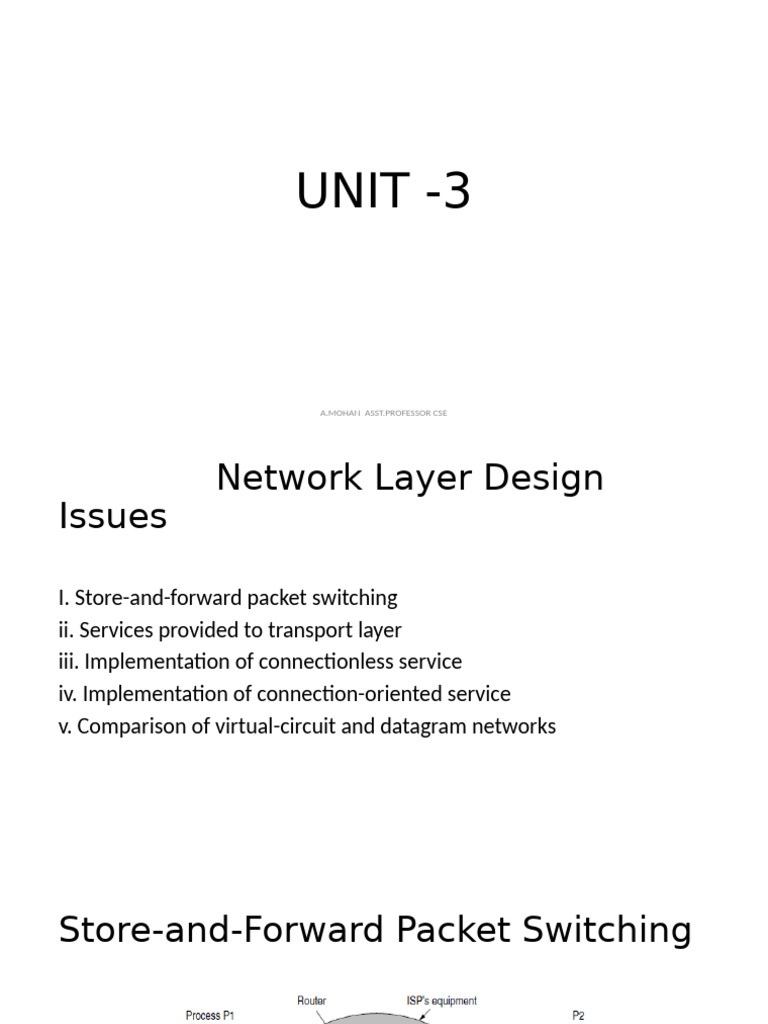 UNIT - 3 Network Layer Design Issue | PDF | Routing | Computer Network