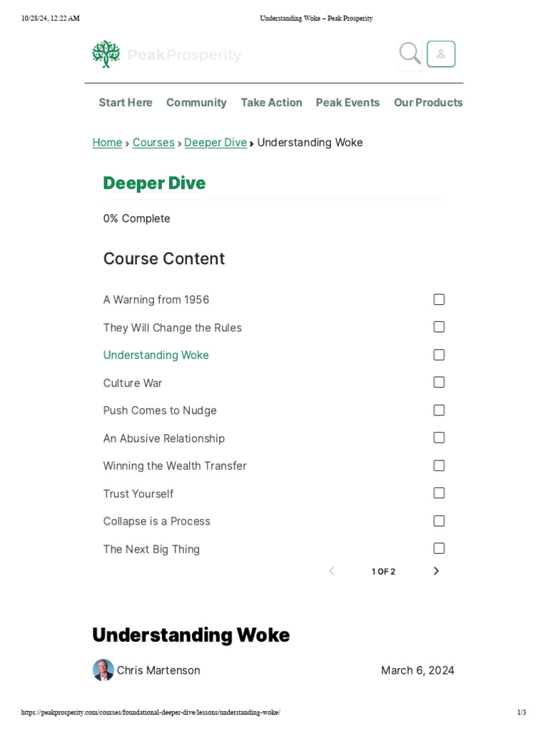 Deep Dive - Understanding Woke - Peak Prosperity | PDF