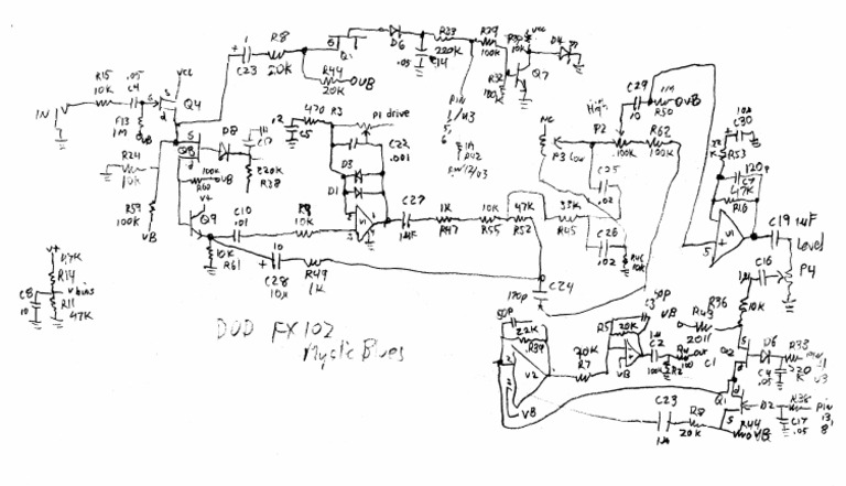 Dod fx102 Mystic Blues Overdrive FX Pedal Schematic | PDF