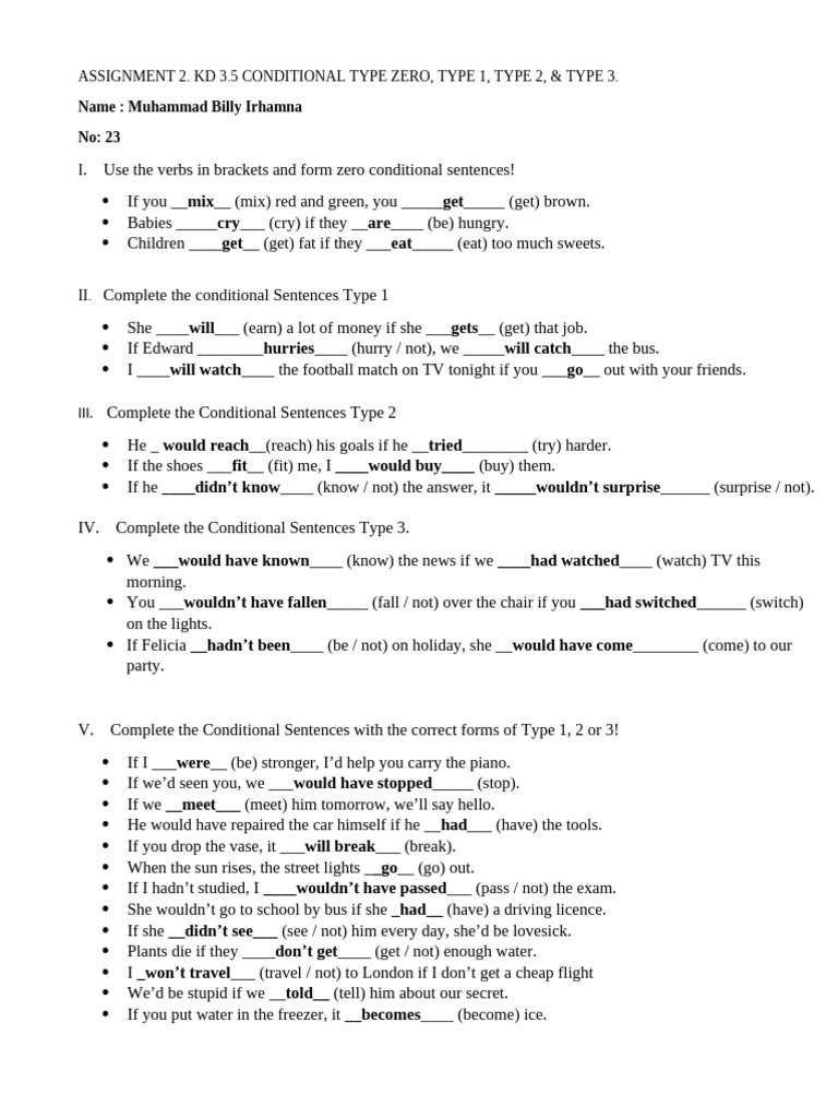 ASSIGNMENT 2 KD 3.5 Conditional 123 | PDF | Language Arts & Discipline