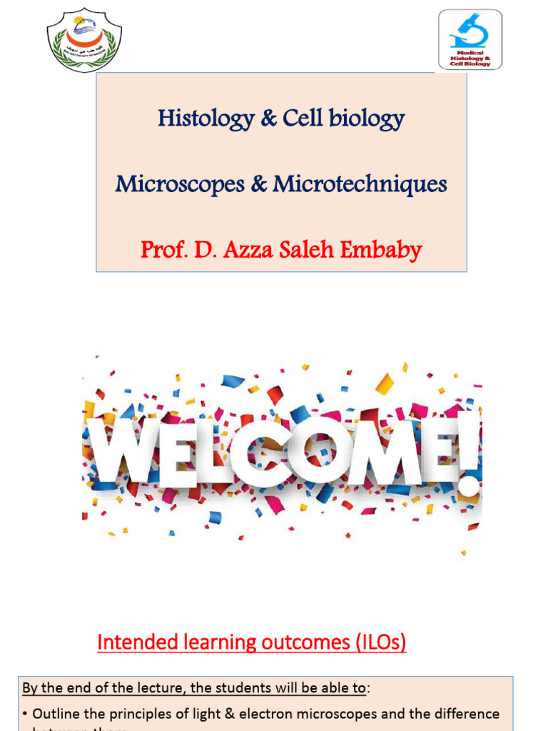 1-Histology- Microtechniques Post Dr Azza | PDF | Microscope | Electron ...