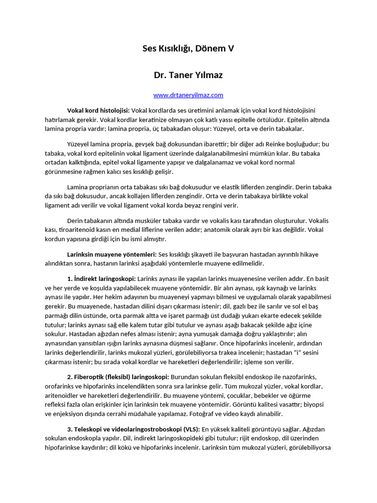 09.22 - Larinks Hastalıkları - Taner Yılmaz | PDF
