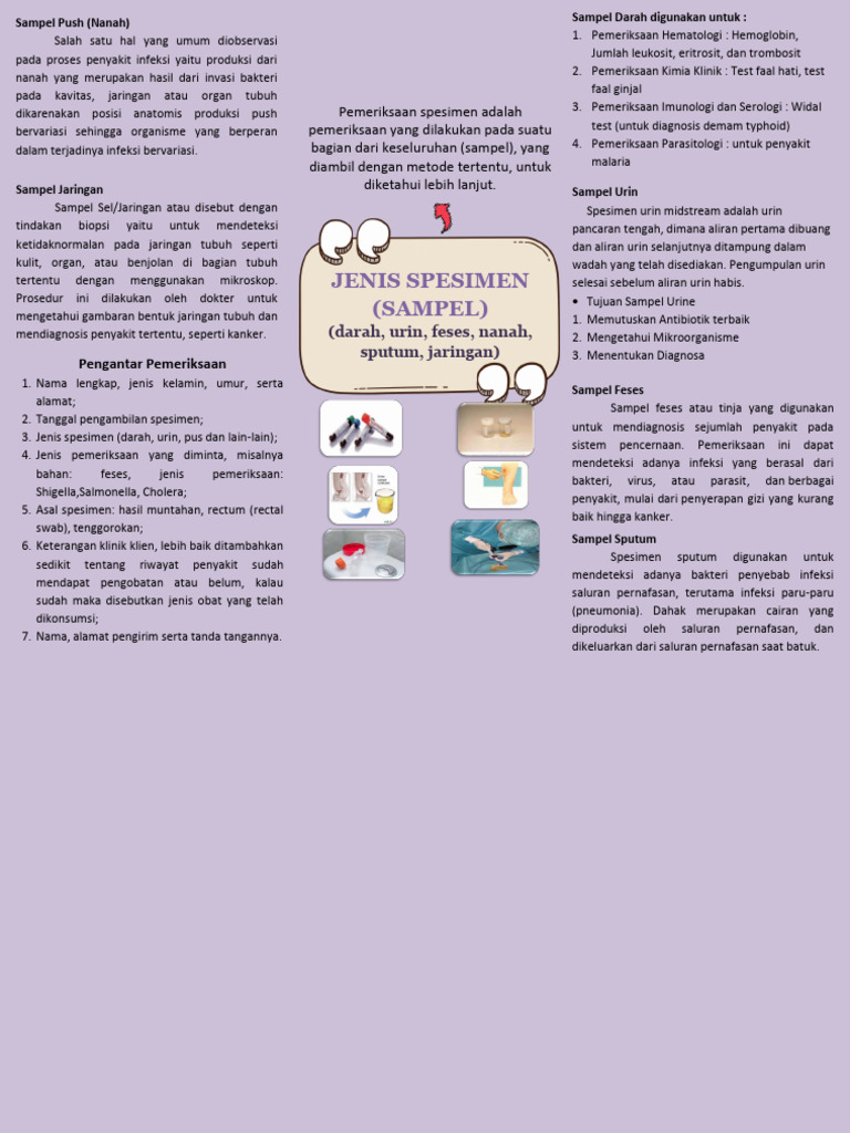 Jenis-Jenis Spesimen untuk Laboratorium | PDF