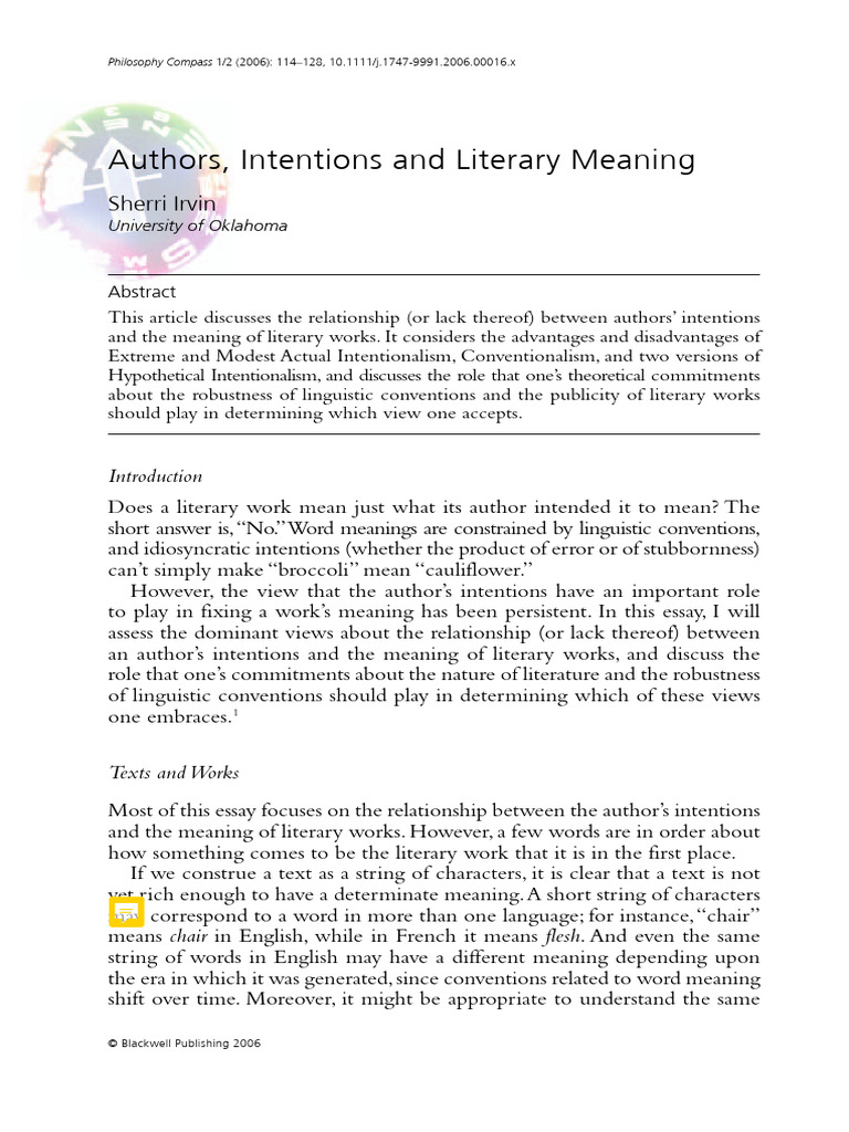 Irvin 2006 | PDF | Intention | Evidence