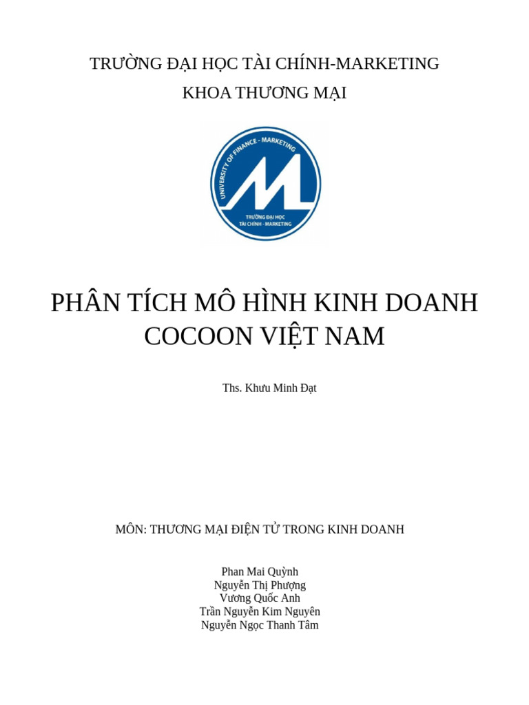 Phân Tích Mô Hình Kinh Doanh COCOON Nhóm 4 | PDF