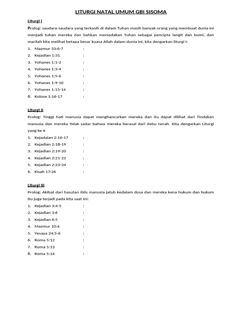 LITURGI UMUM GBI 2024 | PDF