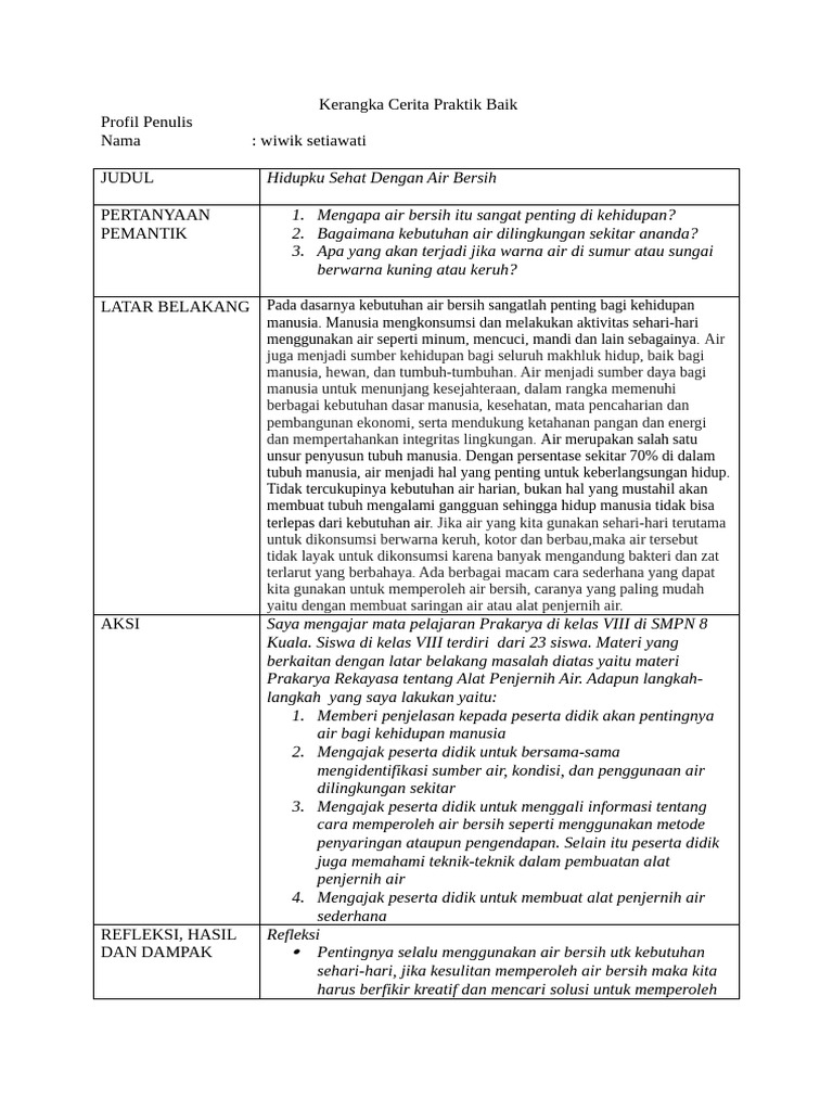 Kerangka Cerita Praktik Baik | PDF