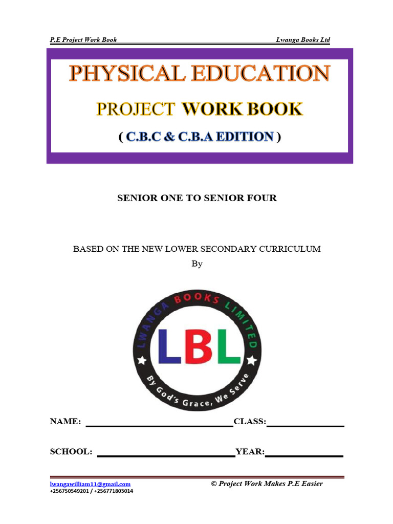 S.1-S.4 P.E Project Work Book (LBL) | PDF | Learning | Curriculum