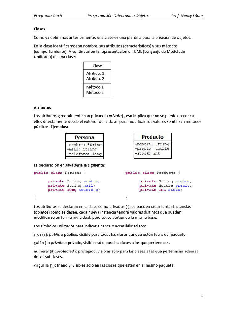 POO+con+ejemplos (1) | PDF | Objeto (informática) | Herencia (Programación Orientada a Objetos)