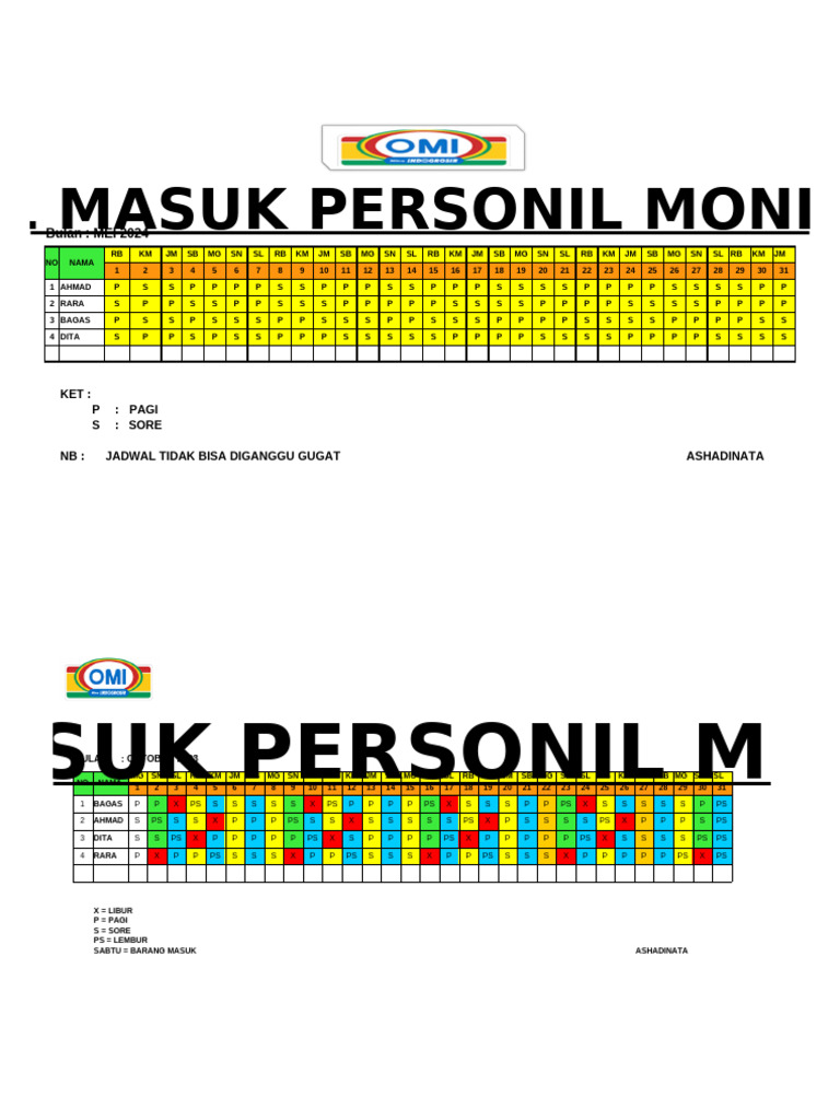 Jadwal Absensi | PDF