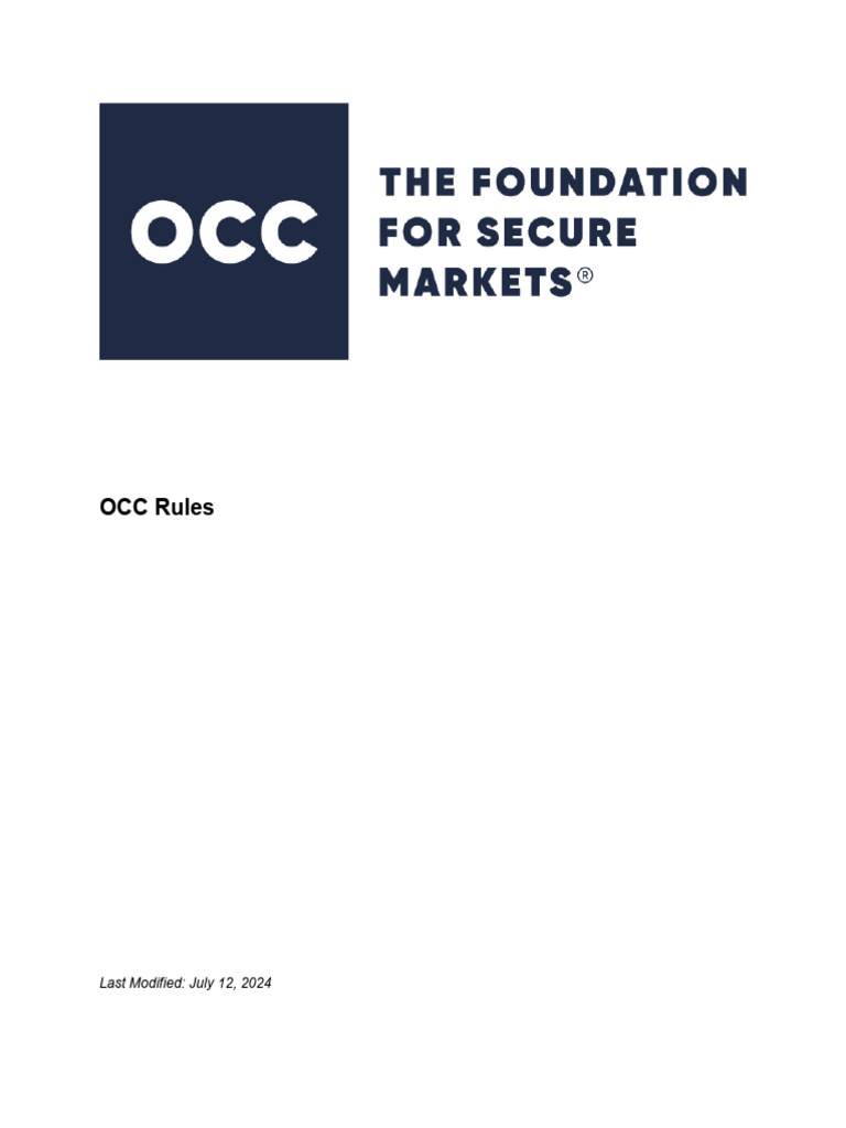 Occ Rules | PDF | Futures Contract | Clearing (Finance)