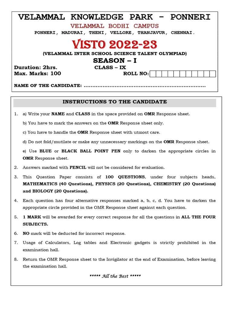 Visto - Seasoni - Ix - QP - 2022 - 23 | PDF | Temperature | Force