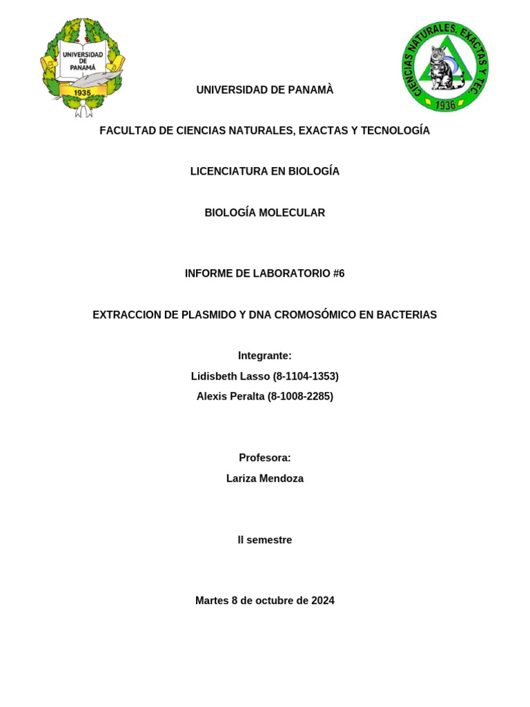 Tarea 6 Bio Mol | PDF | Plásmido | Adn