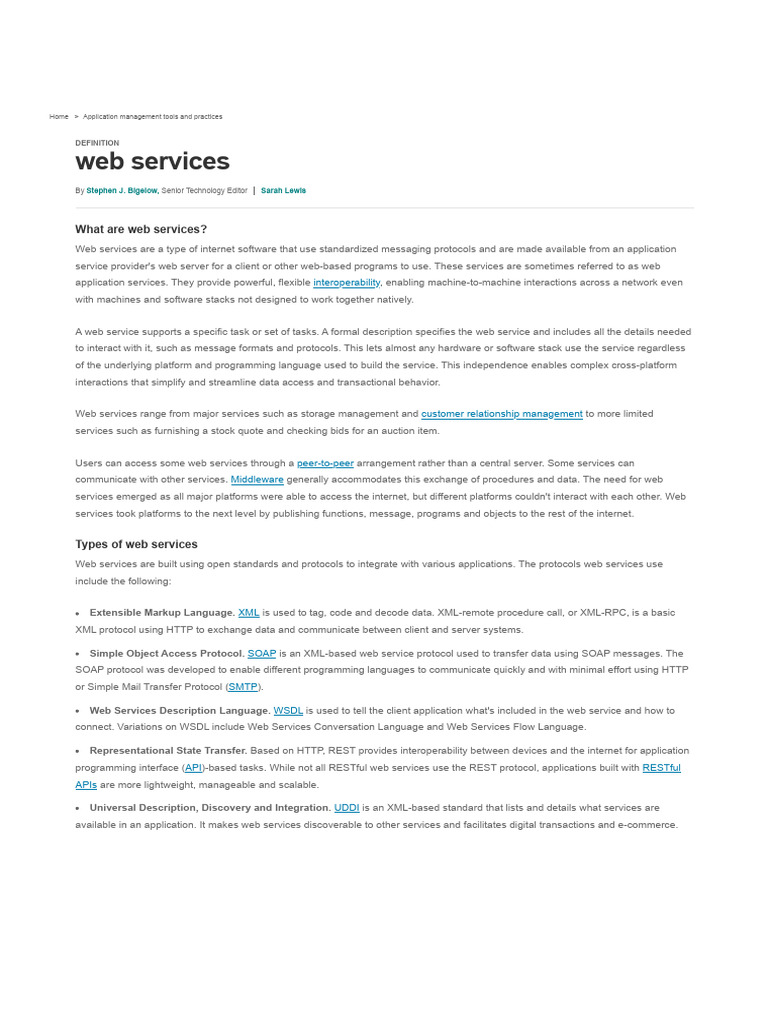 What Are Web Services - Definition From TechTarget | PDF | Web Service | World Wide Web