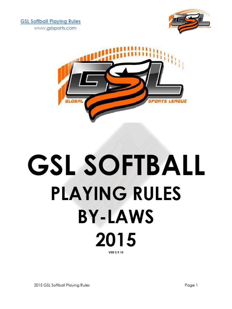 2015 GSL Rulebook | PDF | Softball | Southeastern Conference