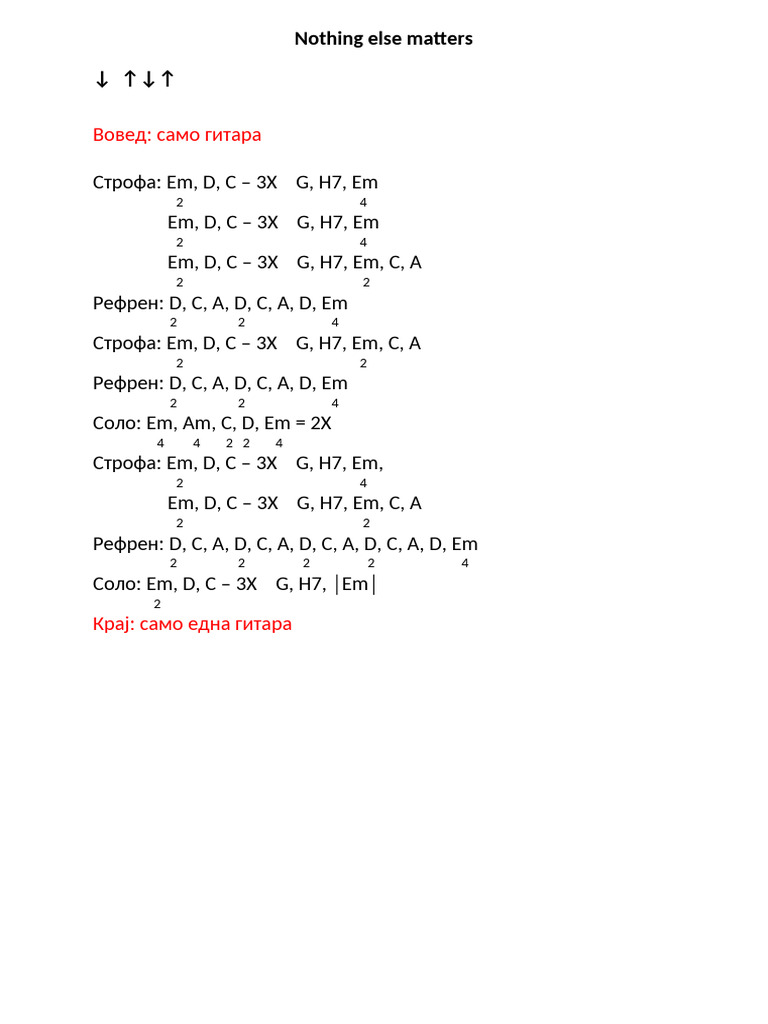 Nothing Else Matters | PDF