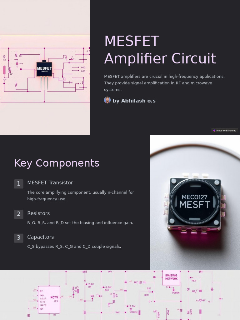MESFET Amplifier Circuit Overview | PDF | Science & Mathematics