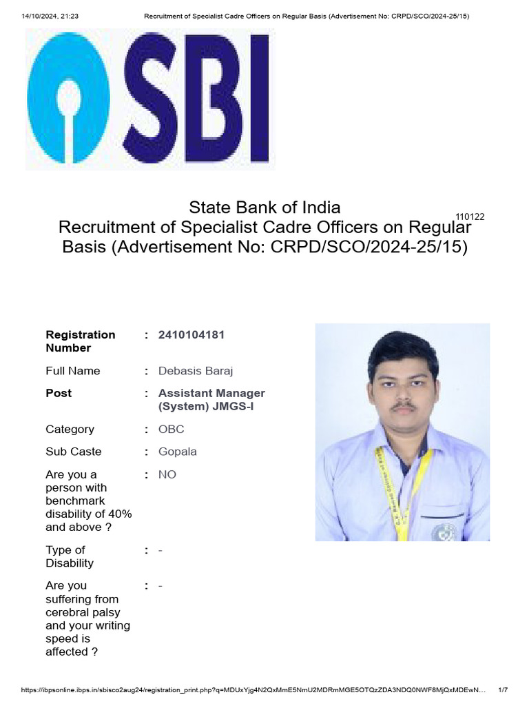 Recruitment of Specialist Cadre Officers On Regular Basis ...