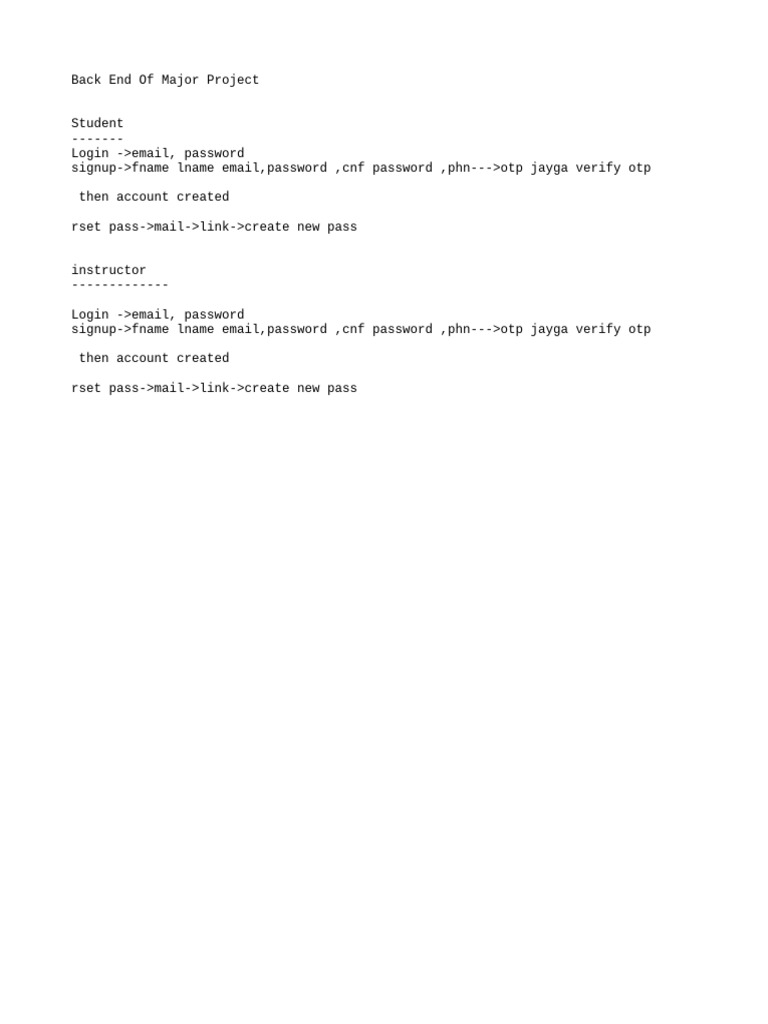 Back End of Major Project | PDF