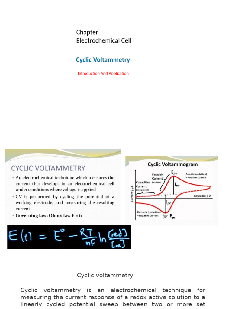 Lecture Cyclic Voltammetry 17-4-21 Sent | PDF | Redox | Electrochemistry