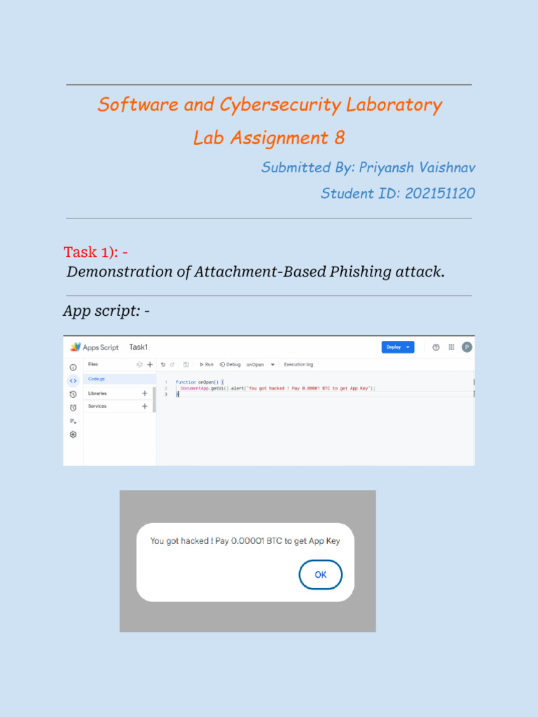 202151120 Priyansh Vaishnav Lab8 | PDF | Phishing | Security