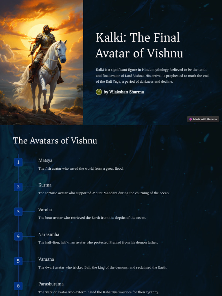 Kalki The Final Avatar of Vishnu | PDF | Hindu Deities | Theistic Indian Philosophy