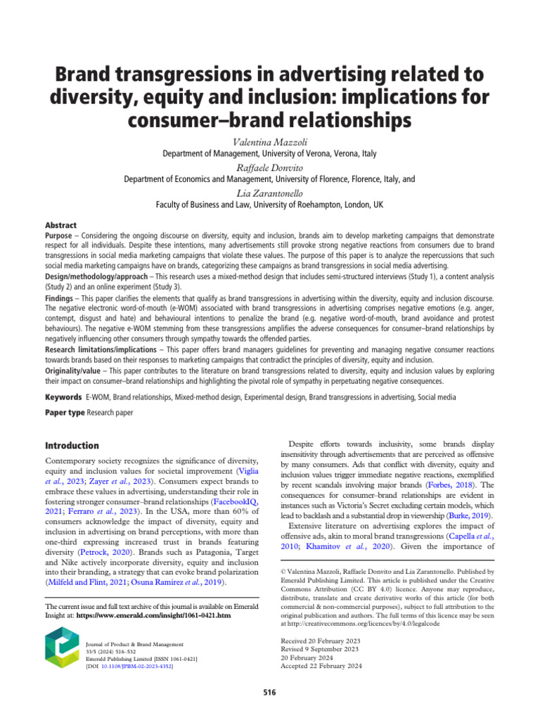 Brand Transgressions Inclusion | PDF | Brand | Empathy